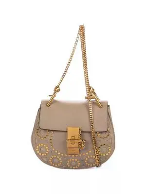 Chloé Mini Drew Studded Shoulder Bag - Grey