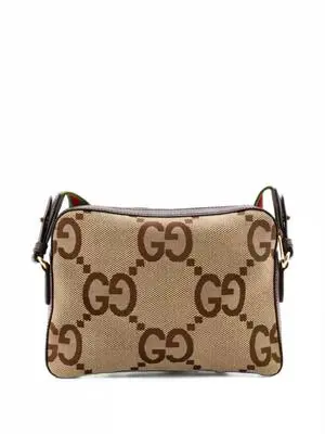 Gucci Messenger Bag Jumbo Gg Canvas Crossbody Bag - Brown