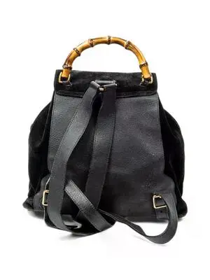 Gucci Large Bamboo Leather Backpack