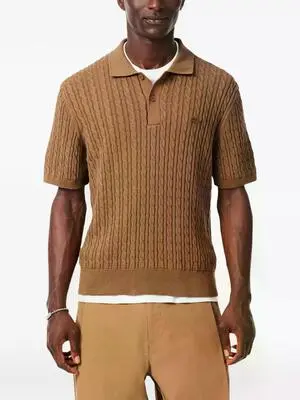 Lacoste Classic Fit Cable Knit Cotton Polo Shirt
