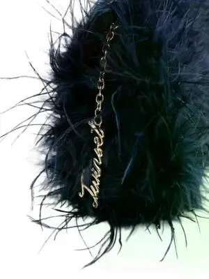 TWINSET Feather-embellished Logo-plaque Shoulder Bag