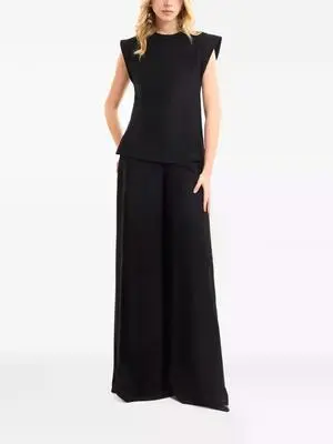 GEMY MAALOUF Padded-shoulder Asymmetric Sleeveless Blouse