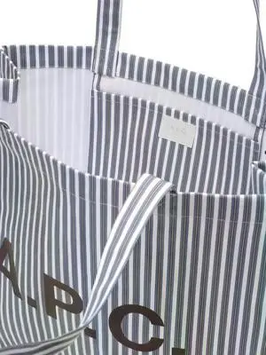 A.p.c. Striped-pattern Logo-print Tote Bag
