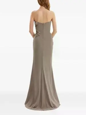 GEMY MAALOUF Strapless Beaded-floral Maxi Dress