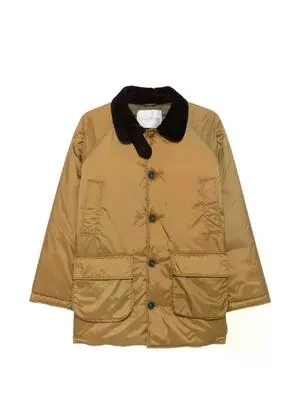 FORTE_FORTE Corduroy-collar Button-up Coat - Neutrals