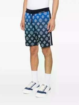 Casablanca Monogram-pattern Gradient-effect Shorts - Blue