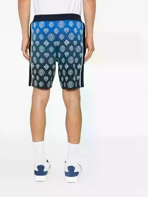 Casablanca Monogram-pattern Gradient-effect Shorts - Blue