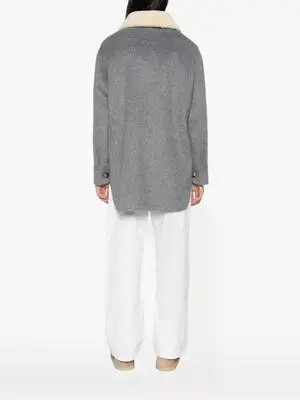 AVA ADORE Shearling-trim Patch-pocket Coat