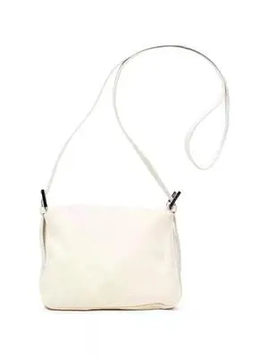 Fendi Ff Buckle Crossbody Bag - White