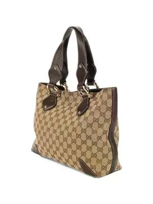 Gucci Icon Bit Leather-trim Tote Bag
