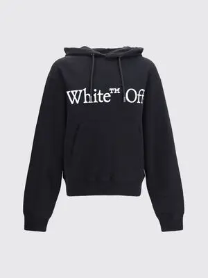 Off-White Relaxed Fit Cotton Hoodie With Contrasting Logo