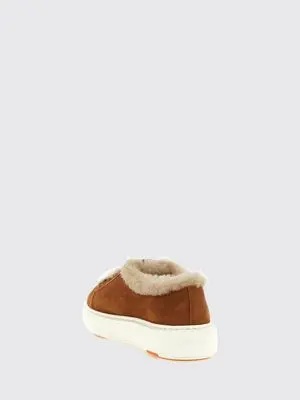 Santoni Suede Platform Low-top Sneakers With Wool Lining