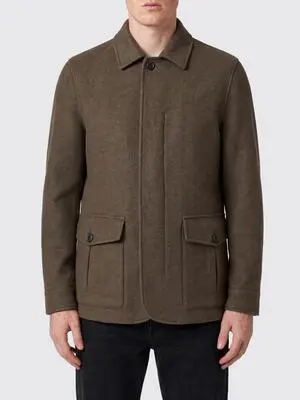 Zegna Single-breasted Short Coat In Pure Cashmere With Concealed Closure - Olive