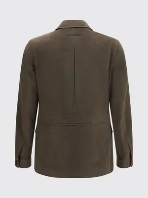 Zegna Single-breasted Short Coat In Pure Cashmere With Concealed Closure