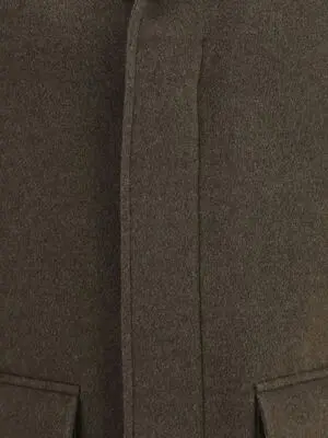 Zegna Single-breasted Short Coat In Pure Cashmere With Concealed Closure