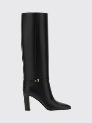 Valentino Garavani Leather Knee-high Boots With Pointed Toe And Block Heel