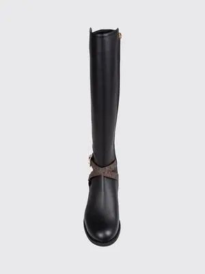Michael Kors Rachel Calf-high Chelsea Boots With Mk Monogram Print - Black
