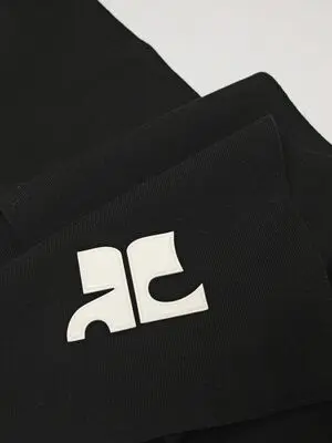 COURREGES Rectangular Merino Wool Scarf With Monogram And Applied Logo