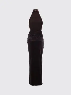 Andamane Jessie Long Jersey Evening Gown With Halter Neck