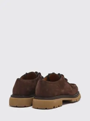 FERRAGAMO Suede Derby Shoes With Notched Sole