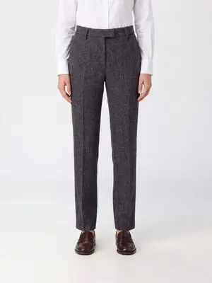 Alberto Biani Tailored Skinny Trousers In Pure Wool With Abstract Pattern