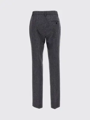 Alberto Biani Tailored Skinny Trousers In Pure Wool With Abstract Pattern