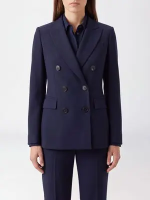Alberto Biani Elegant Double-breasted Ceremony Blazer With Peak Lapels - Blue