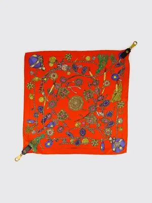 Versace Graphic Print Pure Silk Bandeau With Spring Hook