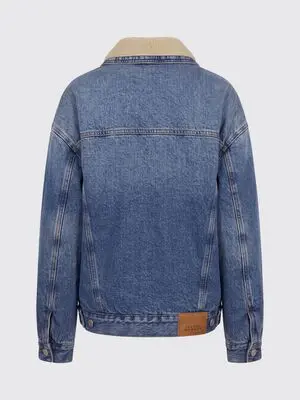 Isabel Marant Étoile Cropped Denim Jacket With Fur Shawl Collar