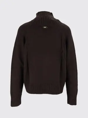Michael Kors High Neck Jumper In Pure Merino Wool With Dropped Shoulders - Burnt