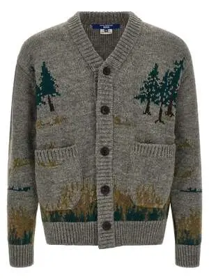 Junya Watanabe Intarsia Cardigan - Gray