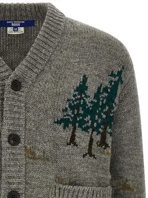 Junya Watanabe Intarsia Cardigan - Gray