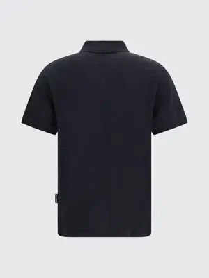 Palm Angels Cotton Polo Shirt With Ribbed Collar And Contrasting Logo - Black