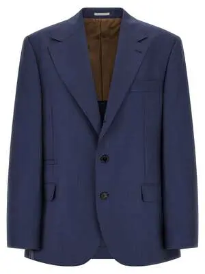 Brunello Cucinelli Prince Of Wales Blazer - Blue
