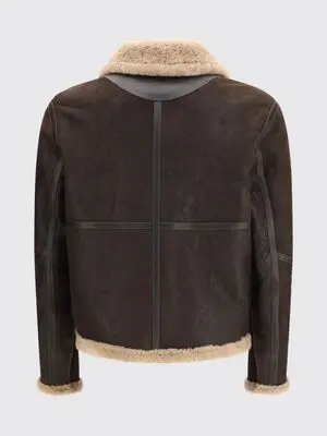 Belstaff Short Jacket In Lamb Shearling With Fur Collar