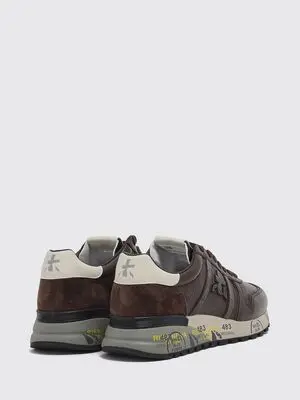 Premiata Lander Two-tone Leather Low-top Sneakers With Applied Logo