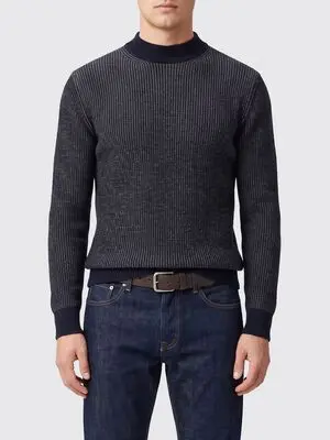 CIRCOLO 1901 Slim Fit Rib-knit Mock Neck Jumper In Pure Wool - Blue