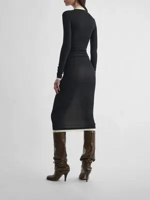 Phoebe Philo Hug Stretch Viscose Jersey Midi Sheath Dress