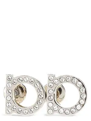 FERRAGAMO Gancini Cristalli Piccoli' Earrings - Silver