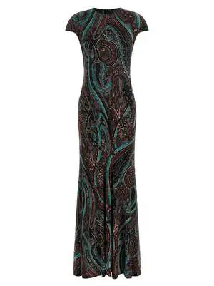 Etro Devoré Velvet Dress - Multicolor