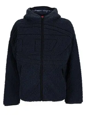 DIESEL® Giacca Teddy Con Cappuccio - Black