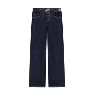 NOCTURNE Belt Detail Wide Leg Jeans - Blue