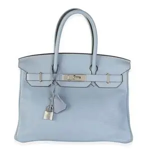 Hermès Bleu Lin Togo Birkin 30 Phw - Blue