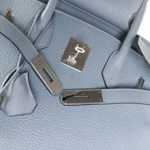 Hermès Bleu Lin Togo Birkin 30 Phw - Blue