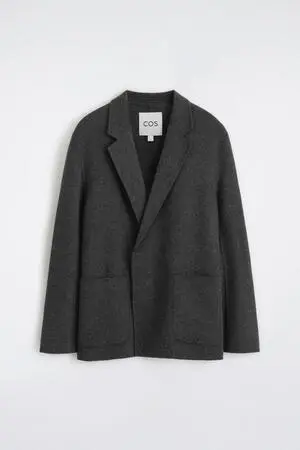 Cos Unstructured Double-faced Wool-blend Blazer - Gray