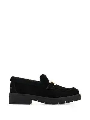 FERRAGAMO Moccasins With Gancini Ornament - Black