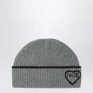 Chloé Heart-embroidered Chunky Knit Wool-cashmere Beanie