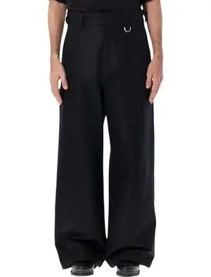 Balenciaga Wide-leg Cotton Trousers - Nero