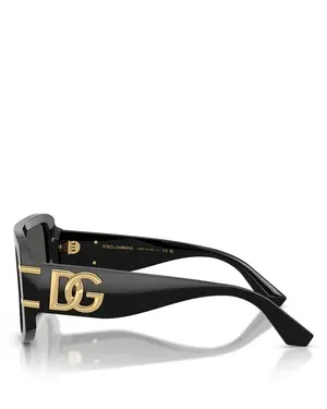 Dolce & Gabbana Rectangular Shield Sunglasses, 127mm