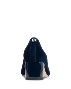 DONALD PLINER Talani Suede Block Heel Pumps - Navy